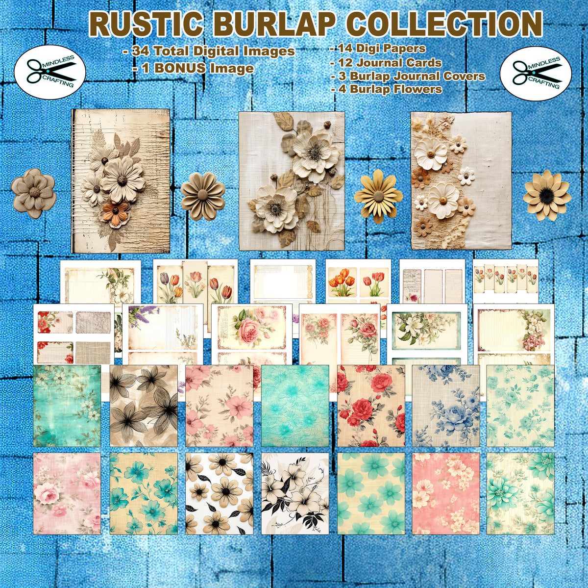 Rustic Burlap Digital Collection – Mindless Crafting
