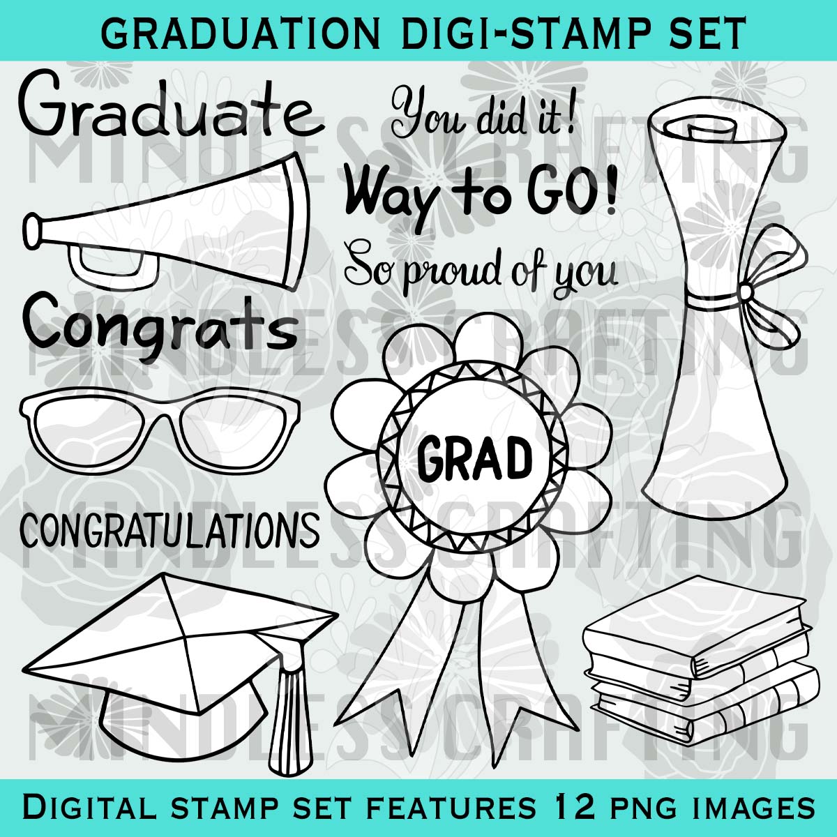 Graduation Digital Stamp Set – Mindless Crafting