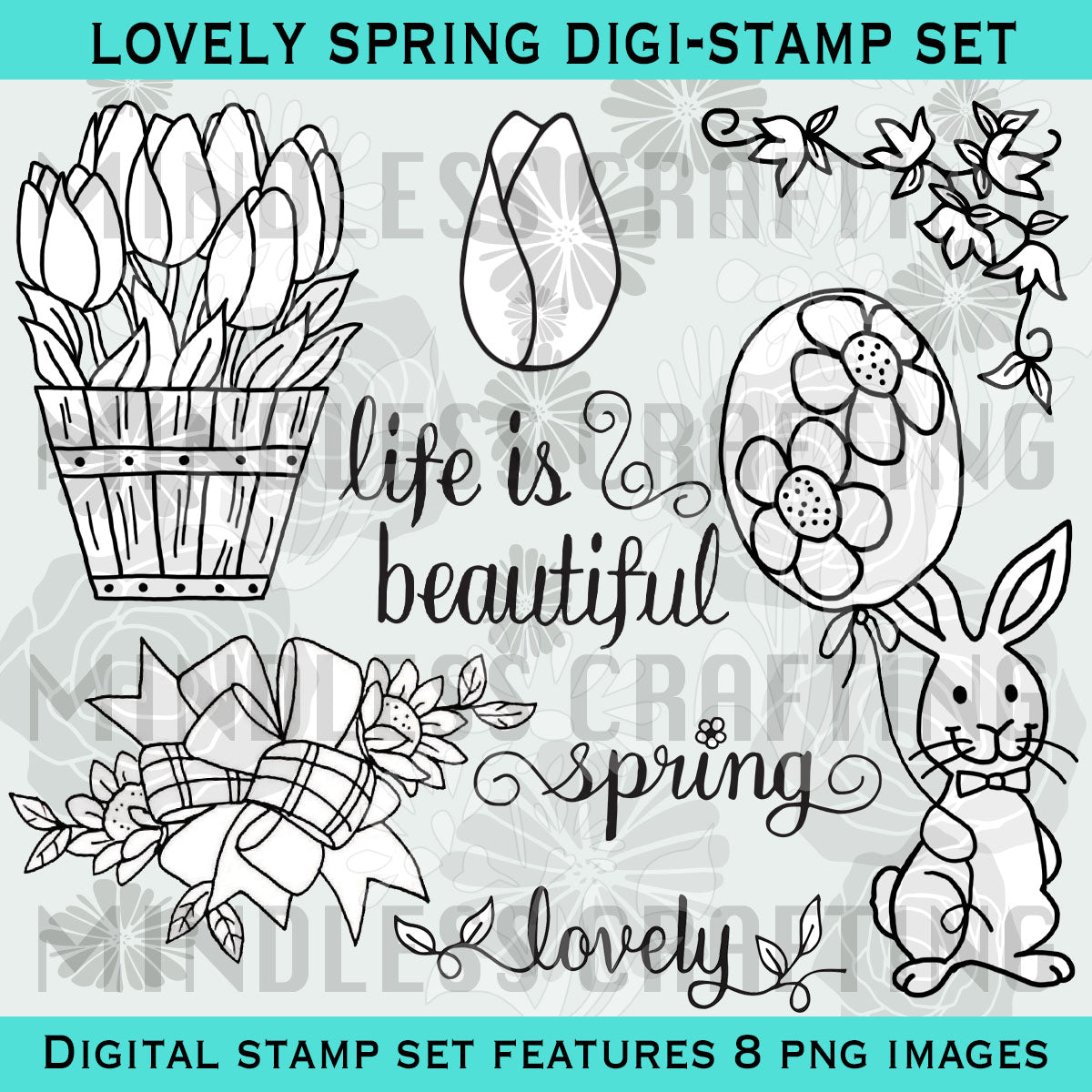 Lovely Spring Digital Stamp Set – Mindless Crafting