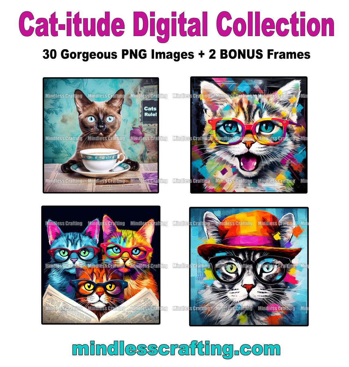 Cat-itude Digital Collection – Mindless Crafting