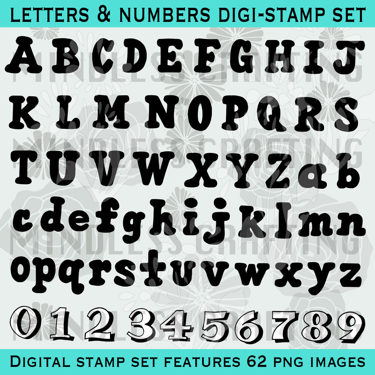 Letters and Numbers Digi Stamp Set – Mindless Crafting