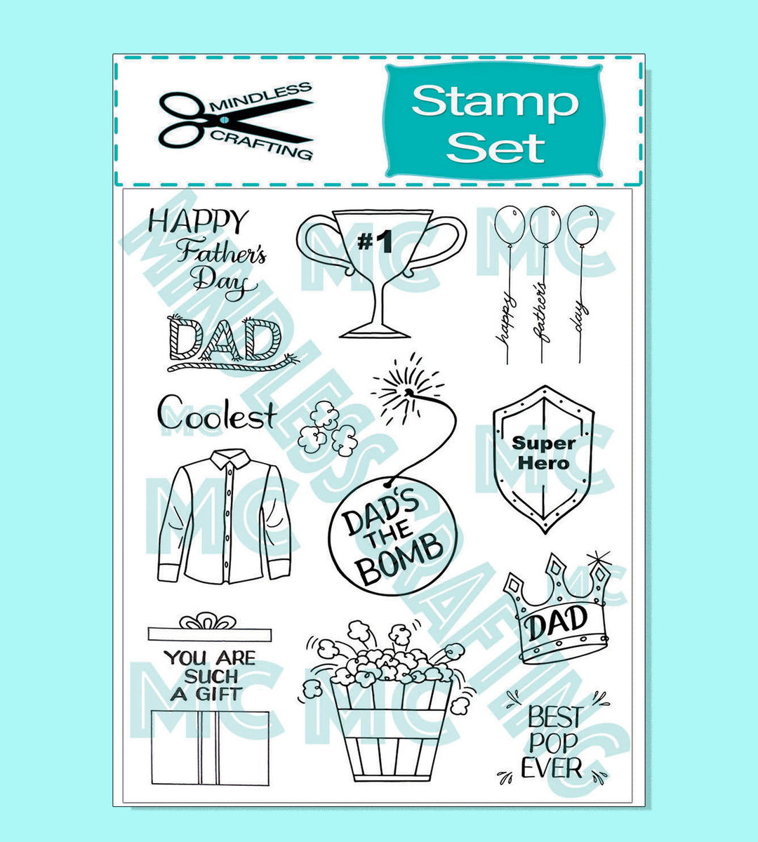 Dad Stamp Set 6 x 8 Photopolymer – Mindless Crafting