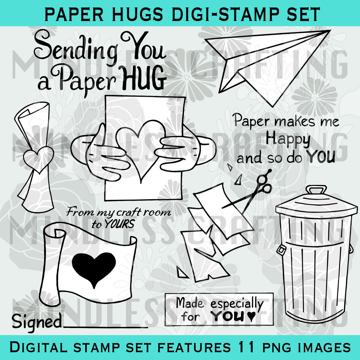 Paper Hugs Digital Stamp Set – Mindless Crafting
